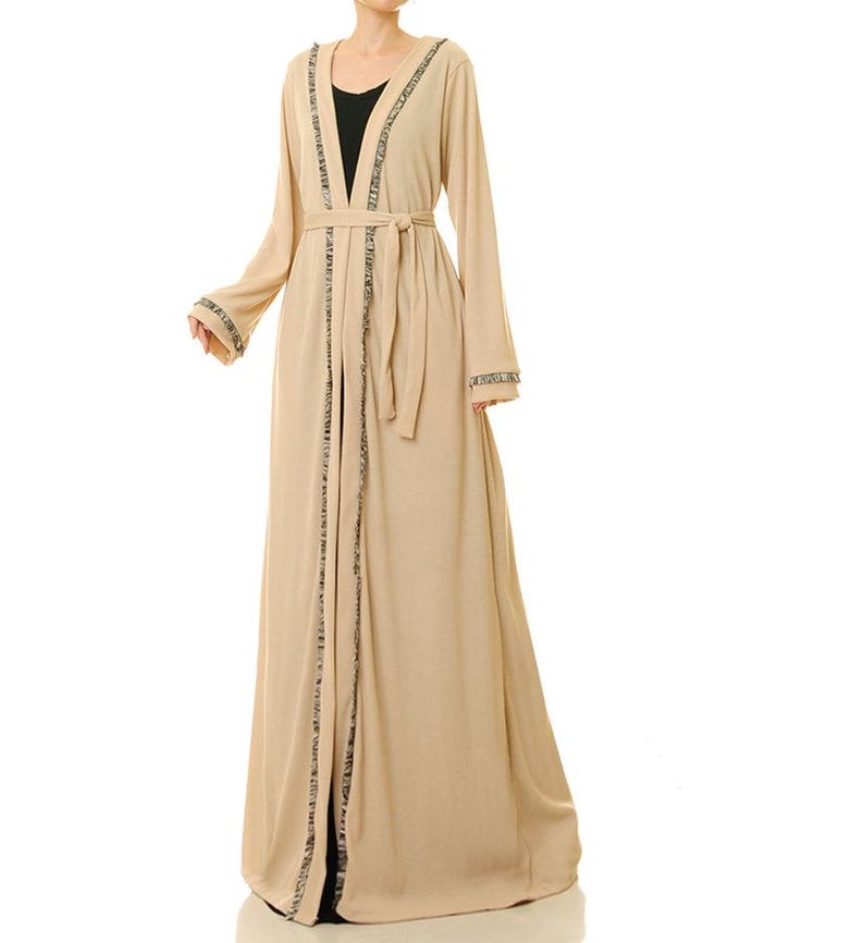 CLEARANCE 40%!! Beige Rib Knit Duster Robe | Open Front Coverup | Get ...