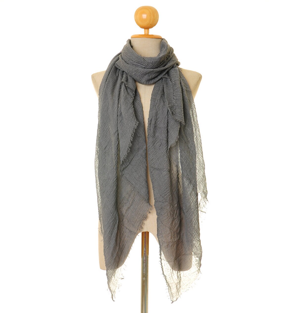 Grey Scarf Linen Scarf Grey Hijab Scarf Cotton Scarf - Etsy