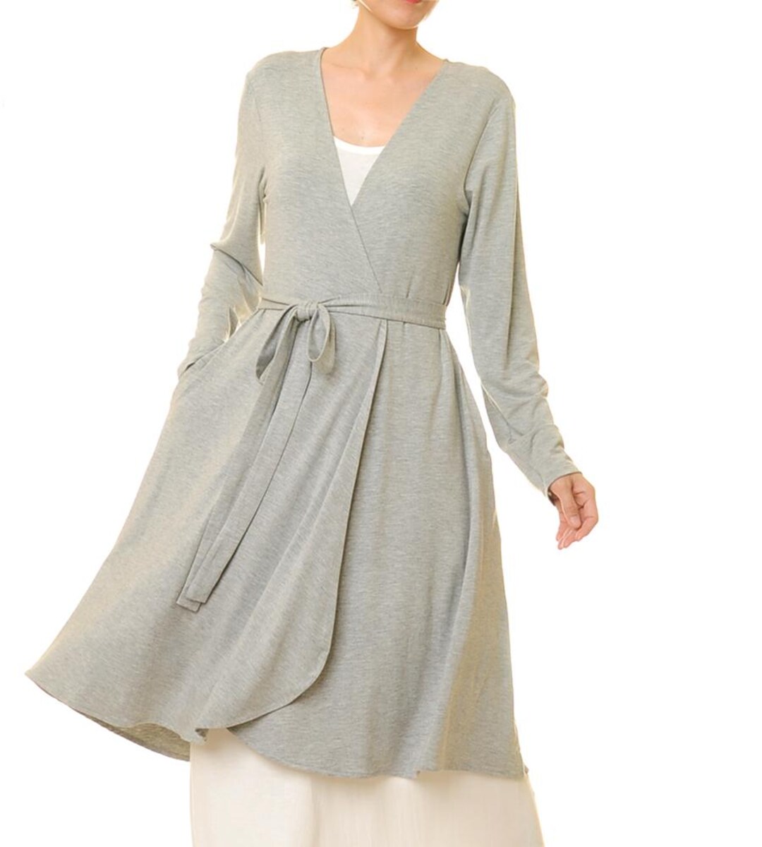 Bamboo Cardigan Robe Women | Waterfall Cardigan W/ Pocket | Black ...