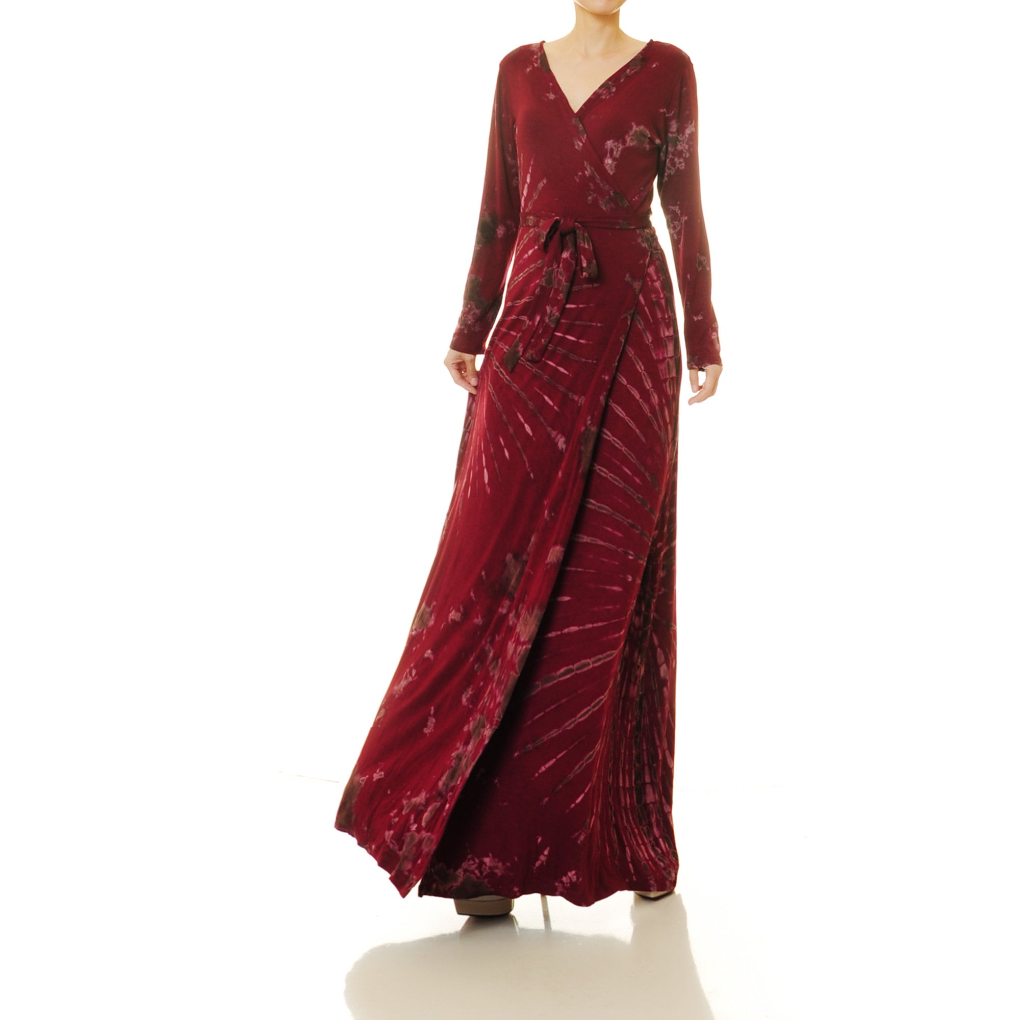 Wrap Dress Long Sleeve Red Wrap Dress Tie Dye Shibori - Etsy