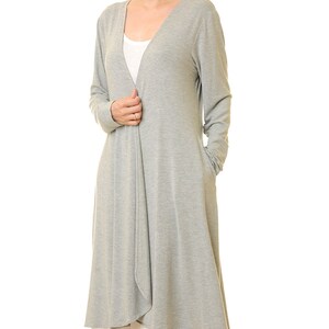 Grey Duster Cardigan Grey Cardigan Women Duster Coat Midi Cardigan Long ...