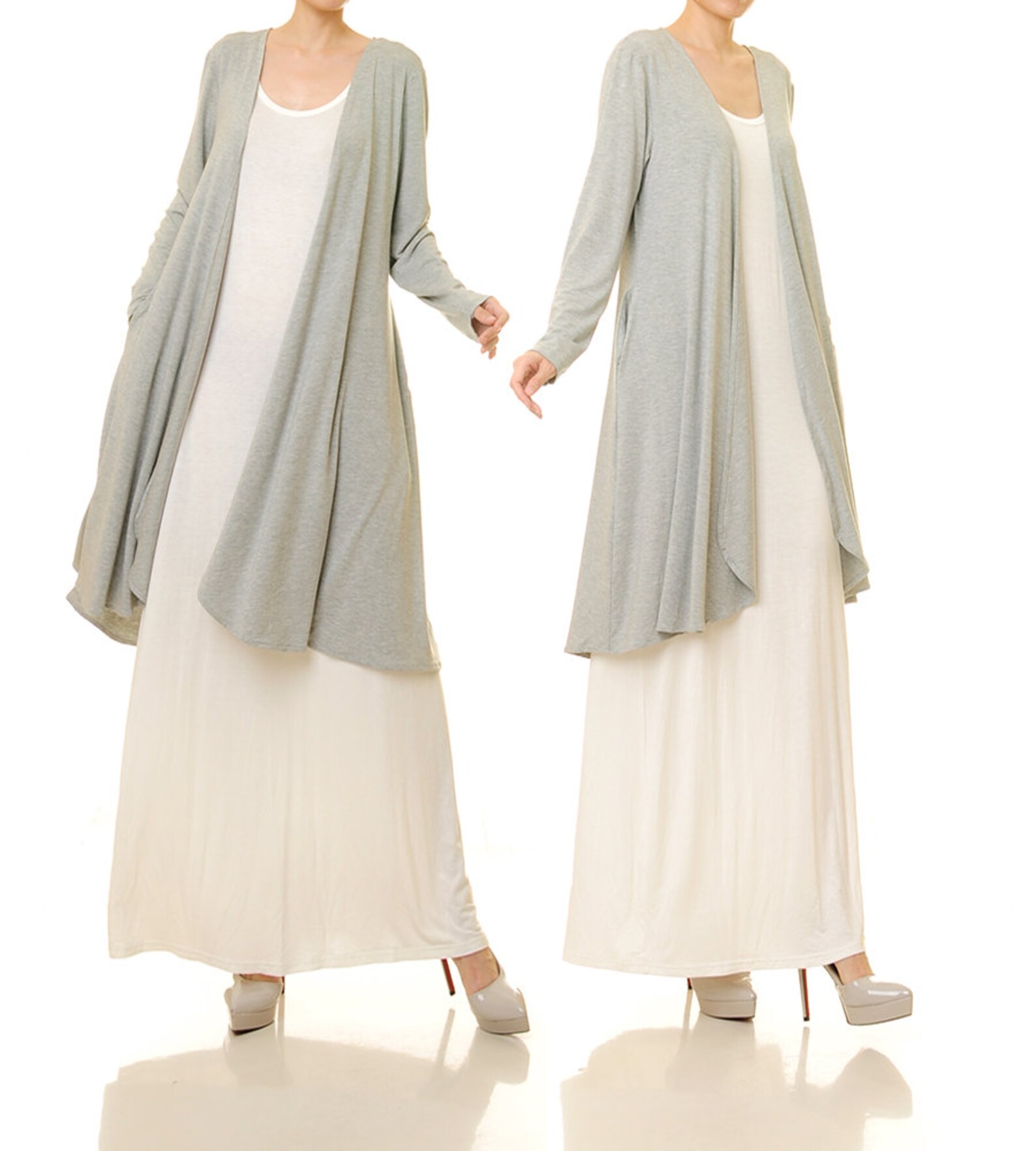 Grey Duster Cardigan Grey Cardigan Women Duster Coat Midi - Etsy