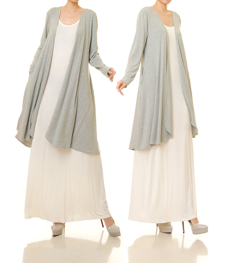 Grey Duster Cardigan Grey Cardigan Women Duster Coat Midi - Etsy