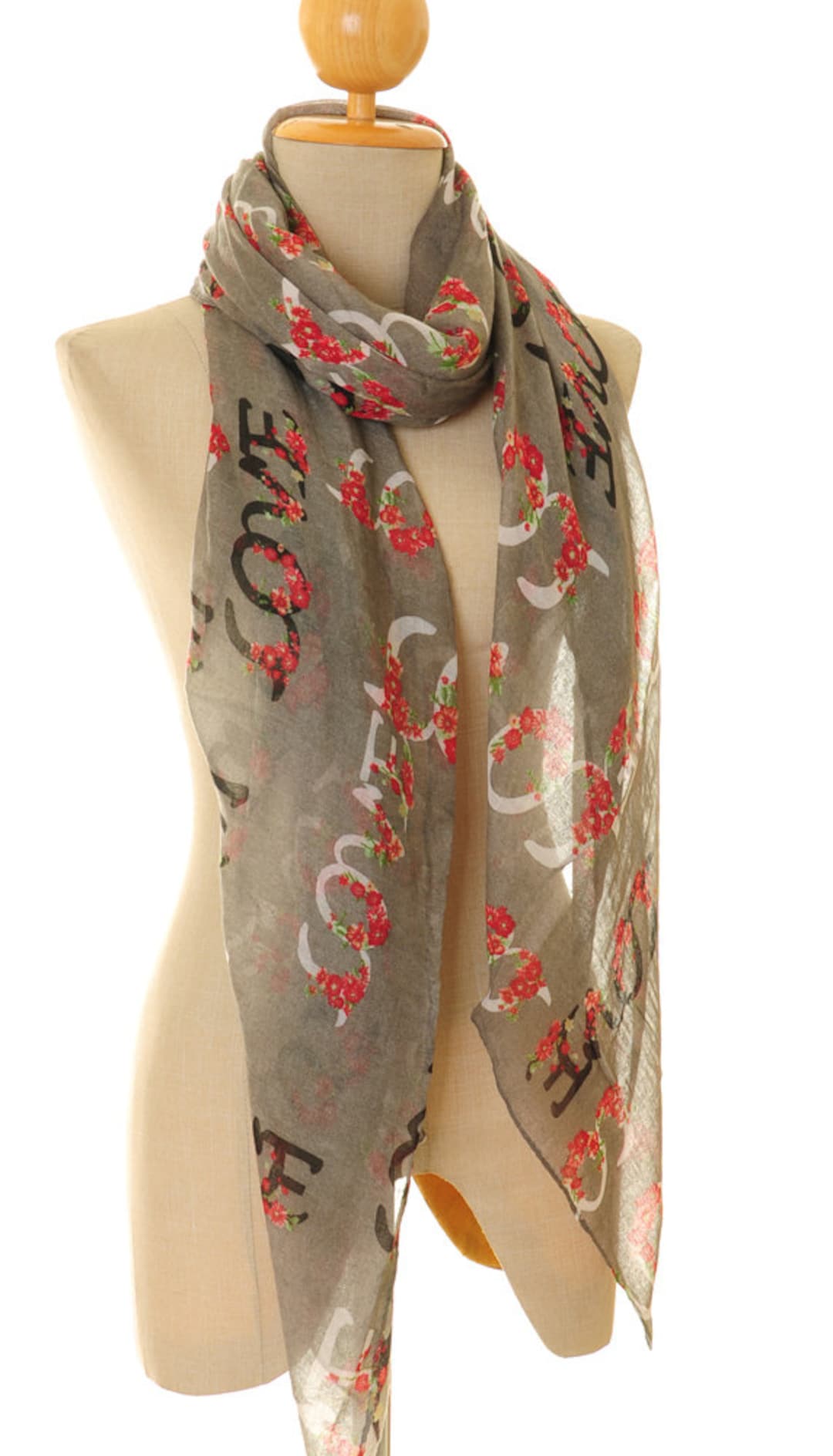 Love Alphabet Scarf Love Infinity Scarf Love Scarf Valentine's Gift ...