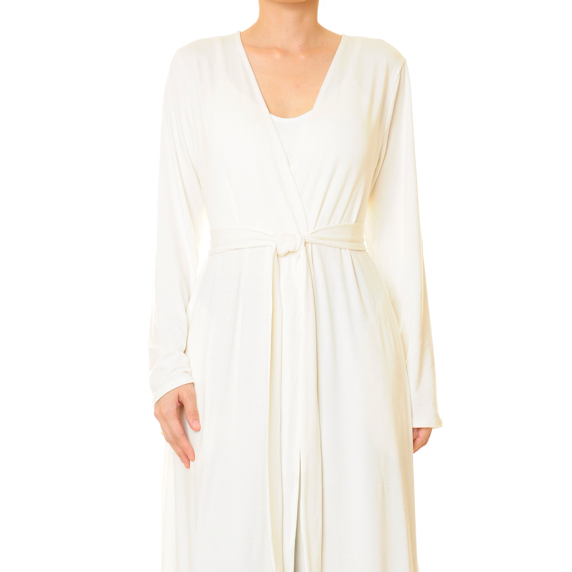 Bride Dressing Gown Creamy White Full Length Open Front - Etsy