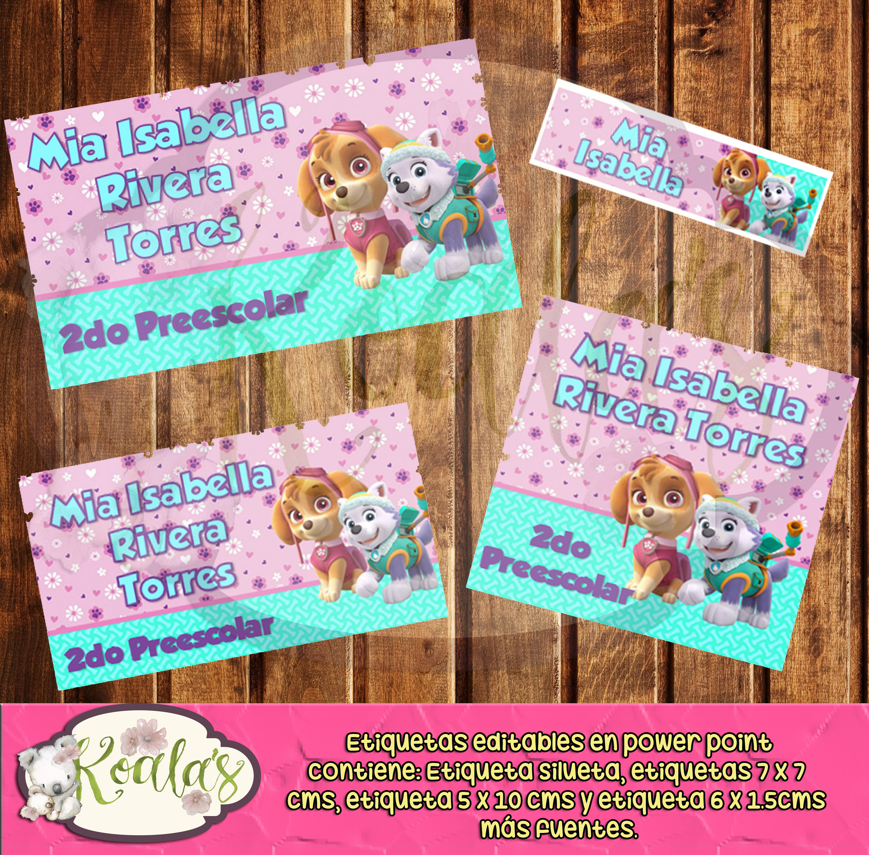 Skye Y Everest Kit Etiquetas Escolares Imprimibles Editables Etsy