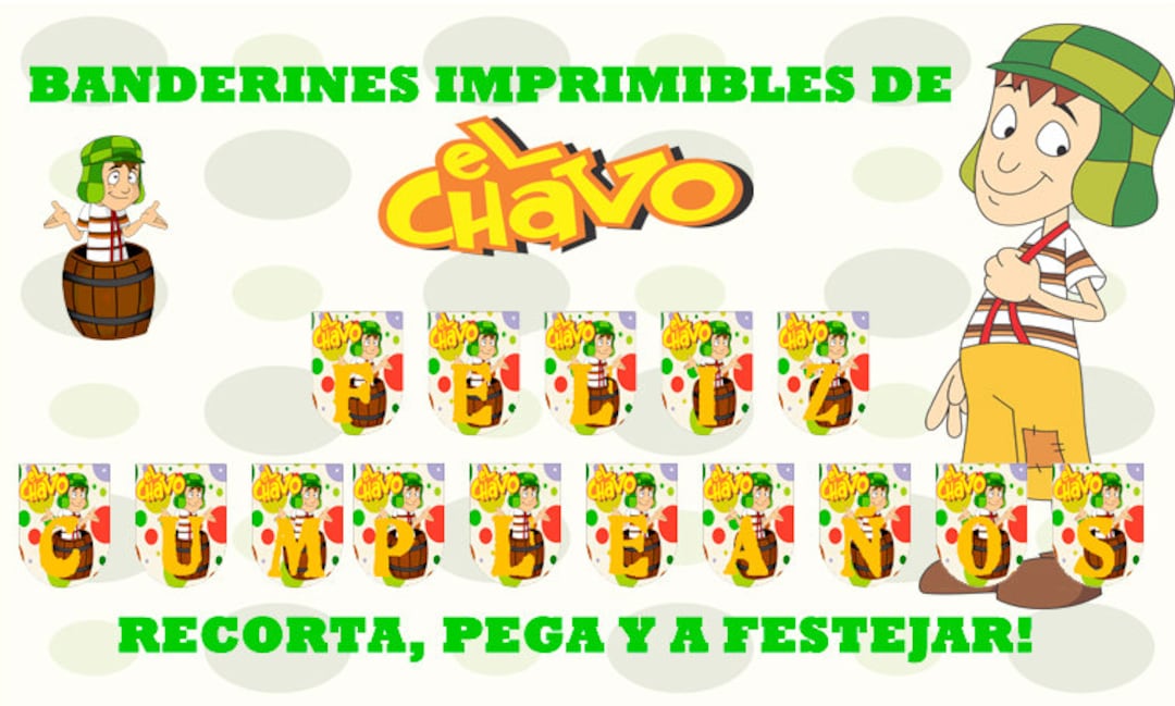 El Chavo Happy Birthday Printable Banners, Print, Cut and Celebrate - Etsy