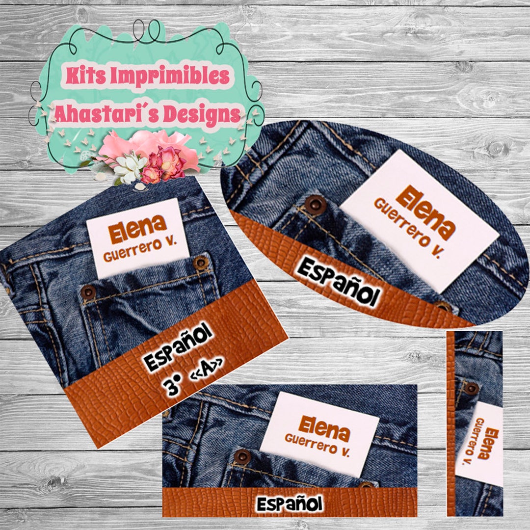 Kit Denim Printable Editable School Labels - Etsy
