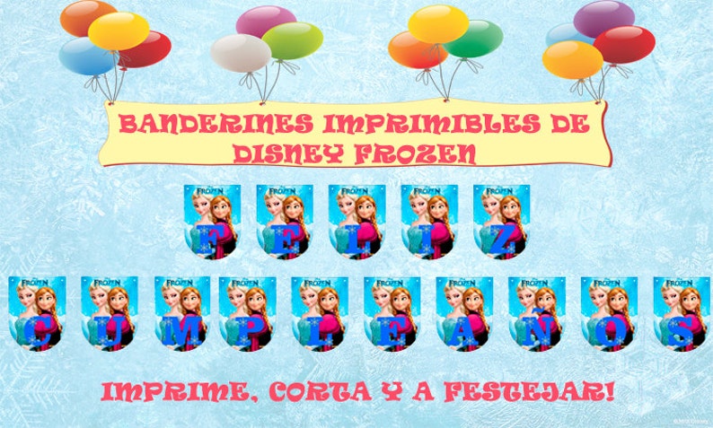 Disney Frozen Happy Birthday Printable Bunting Banners, Print, Cut, and ...