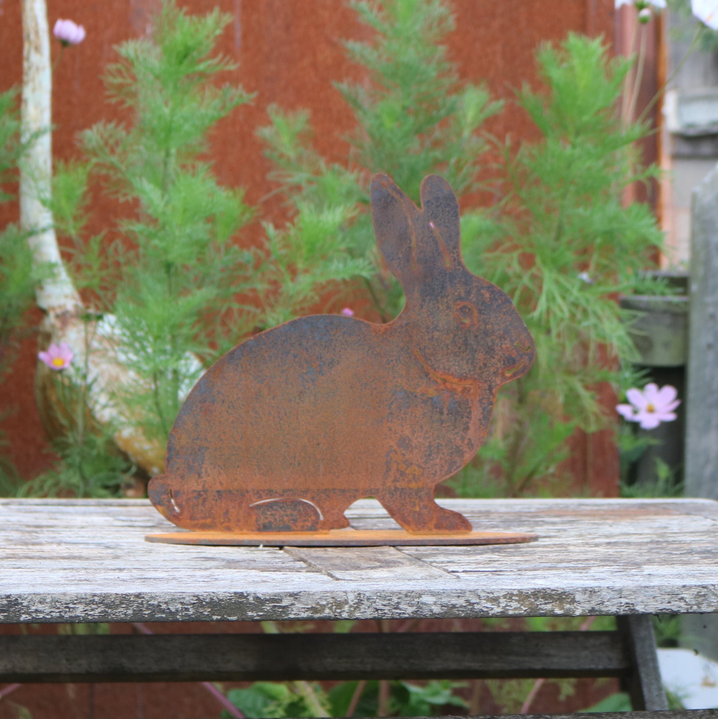 Rusty Metal Rabbit Outdoor and Garden Gift Rabbit Garden - Etsy UK