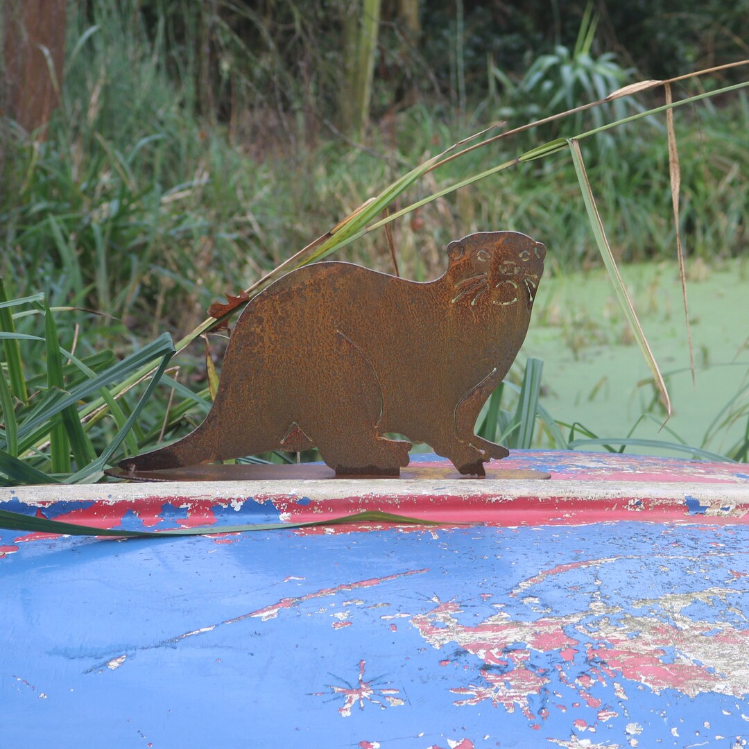 Rusty Metal Otter Outdoor and and Garden Gift, Otter Decoration, 11th ...