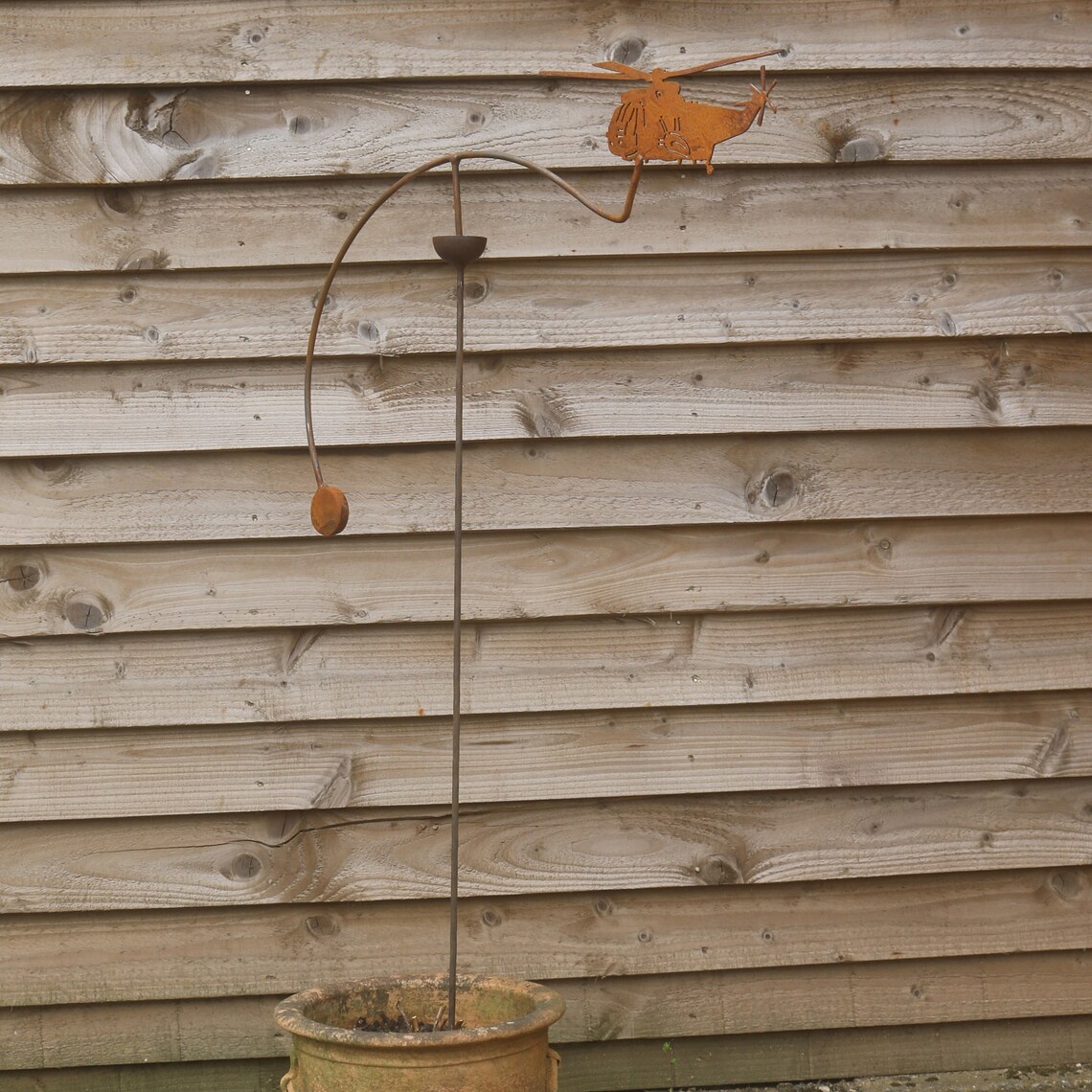 Rusty Metal Sea King Helicopter Wind Rocker Outdoor Garden - Etsy UK