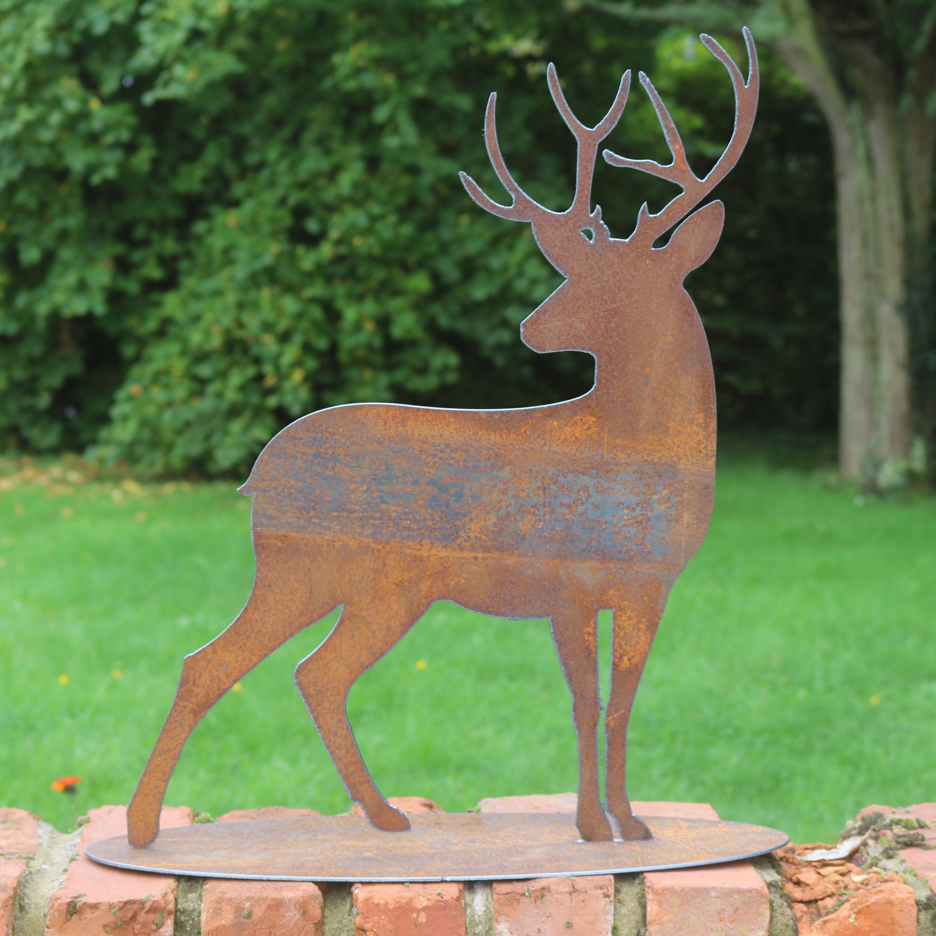 Rusty Metal Stag for Outdoor and Garden, Steel Anniversary Gift, Stag ...