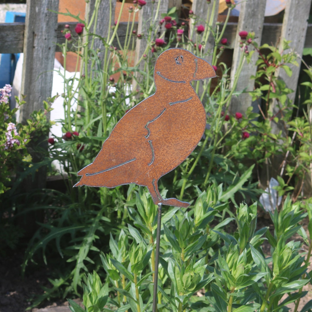 British Made Rusty Metal Puffin, Puffin Home Decor Gift, Puffin Garden ...