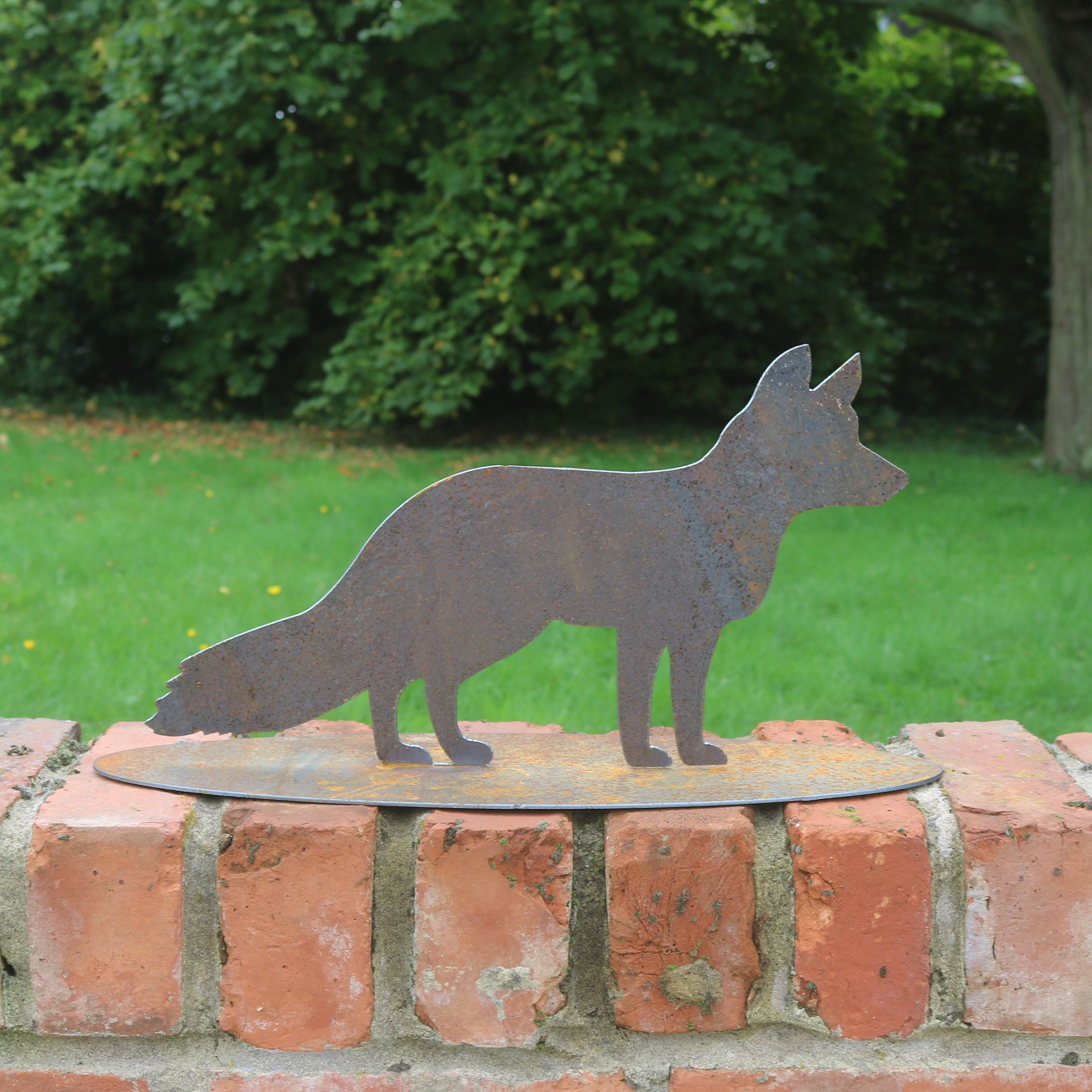 Rusty rustic metal fox outdoor and garden gift rusty metal - Etsy Nederland