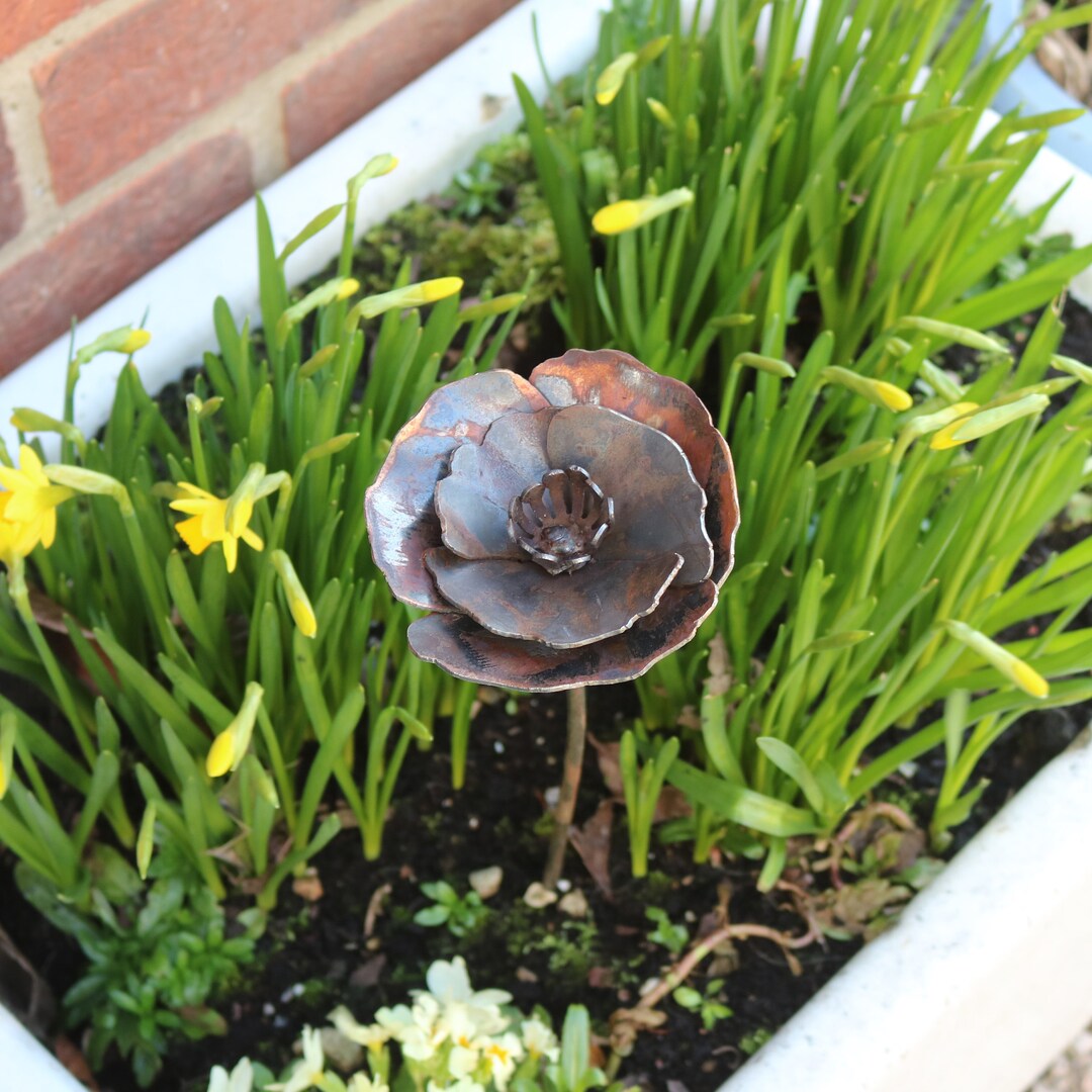 Rusty Metal Poppy, Bespoke Handmade Poppy Home Decor Gift, Poppy ...