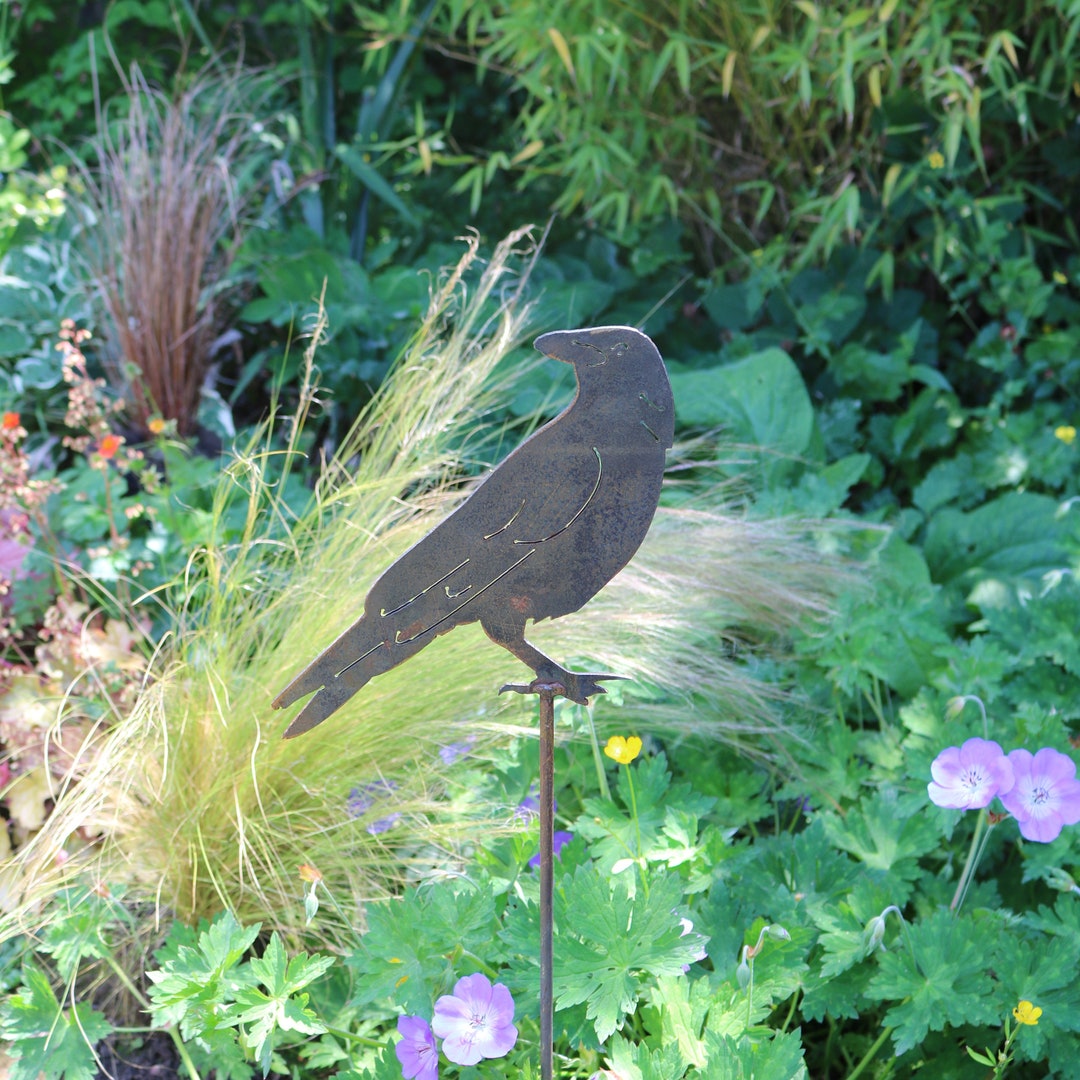 Rusty Metal Crow Outdoor and Garden Gift, Crow Home Decor Gift, Crow ...