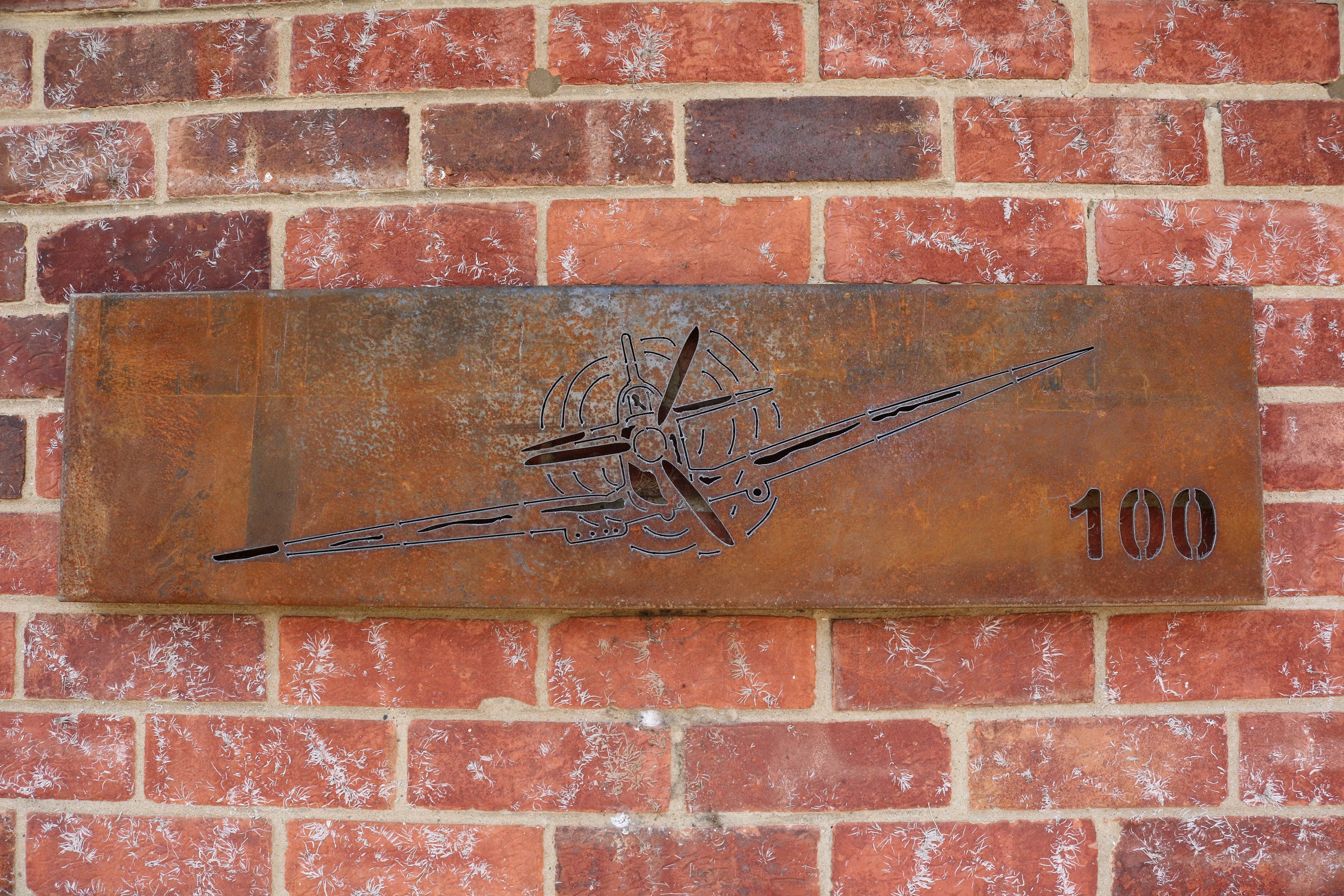 Rusty metal spitfire plane gift rusty metal plane wall decor | Etsy