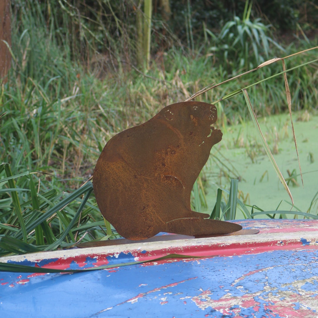 NEW British Made Rusty Rustic Metal Beaver Home and Garden Decor Gift ...