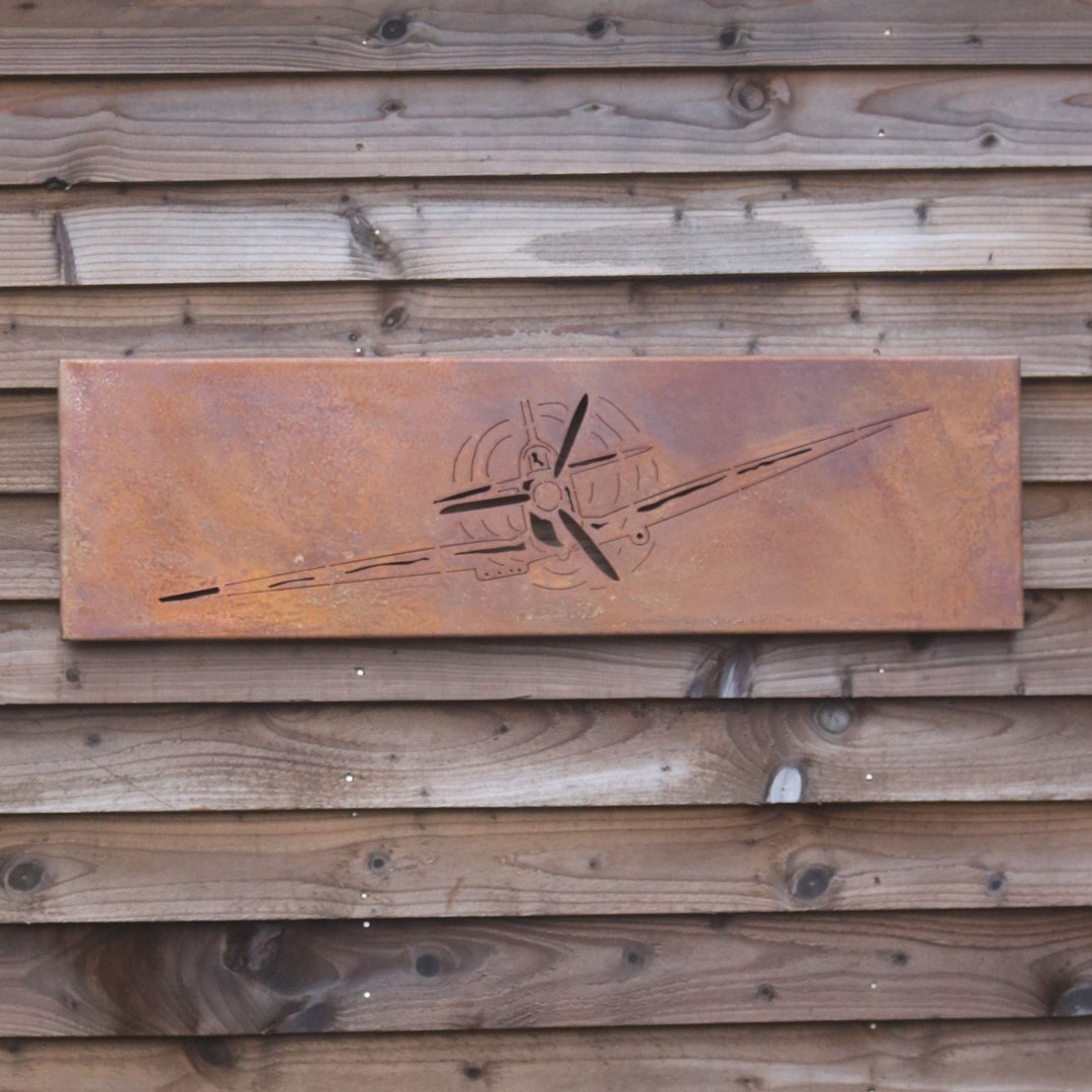 Rusty Metal Spitfire Plane Gift, Rusty Metal Plane Wall Decor, Plane ...