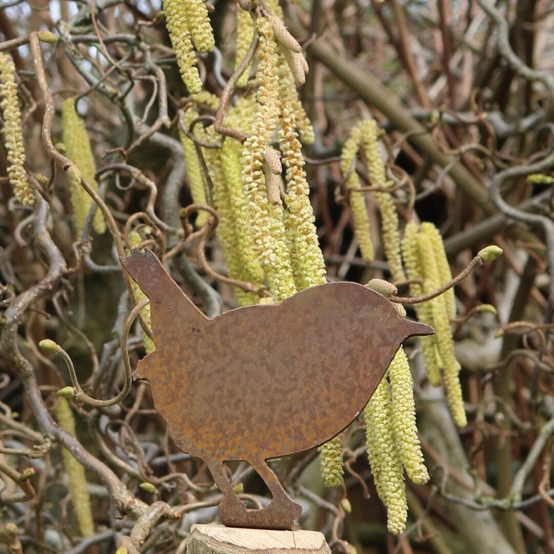 Rusty Metal Wren Fence Post Topper, Garden Decor - Etsy UK