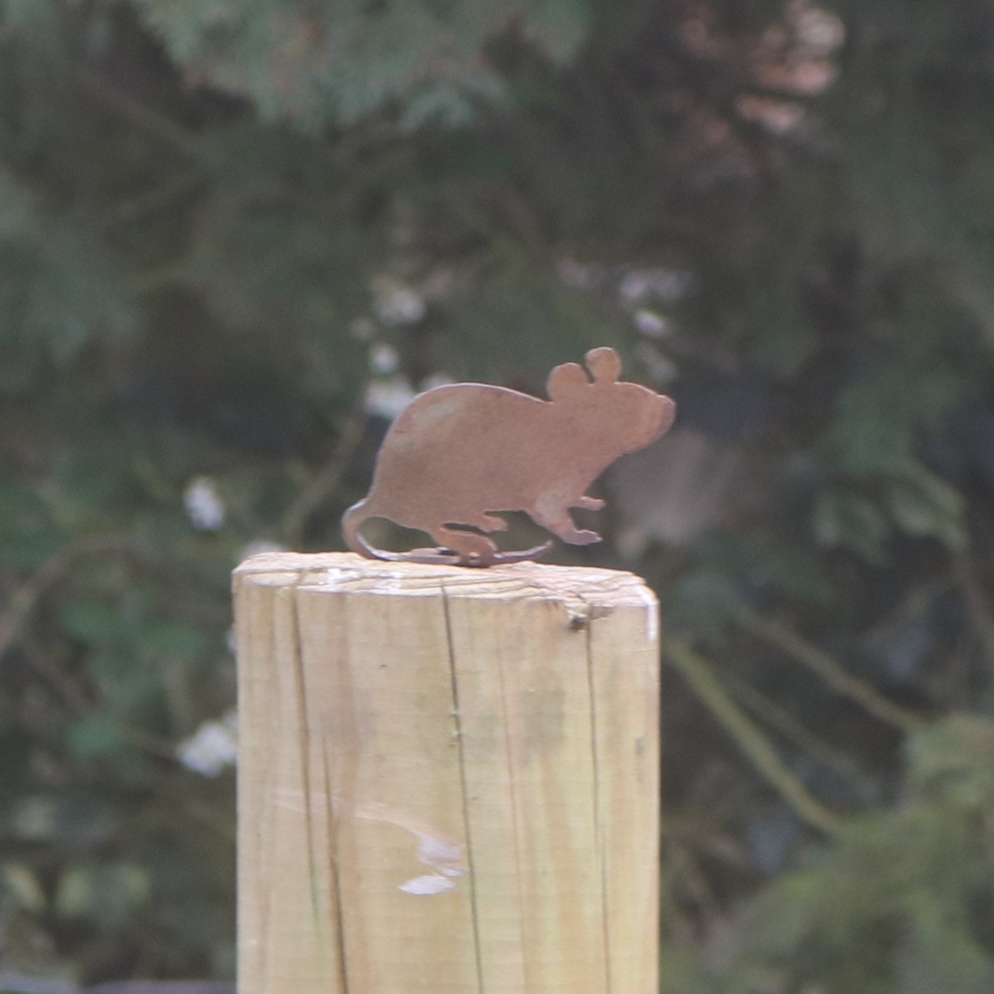 Rusty Metal Mouse Fence Topper Outdoor and Garden Gift Rustic | Etsy UK