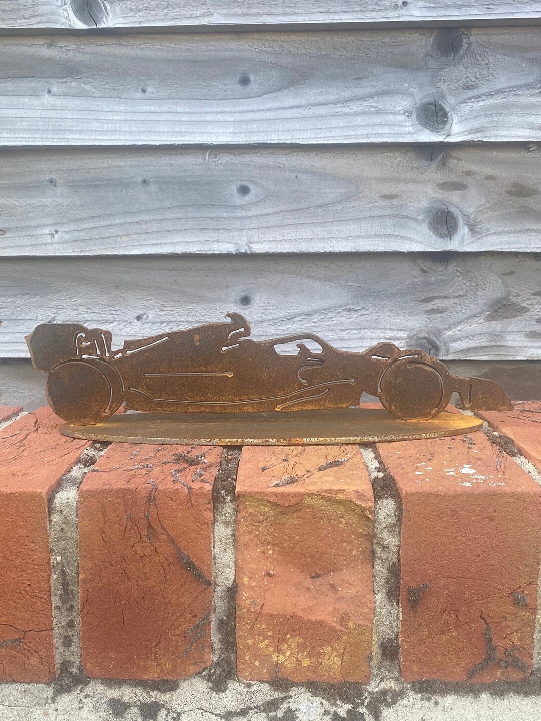 NEW Rusty Metal F1 Car Outdoor and Garden Gift, F1 Garden Statue, Steel ...
