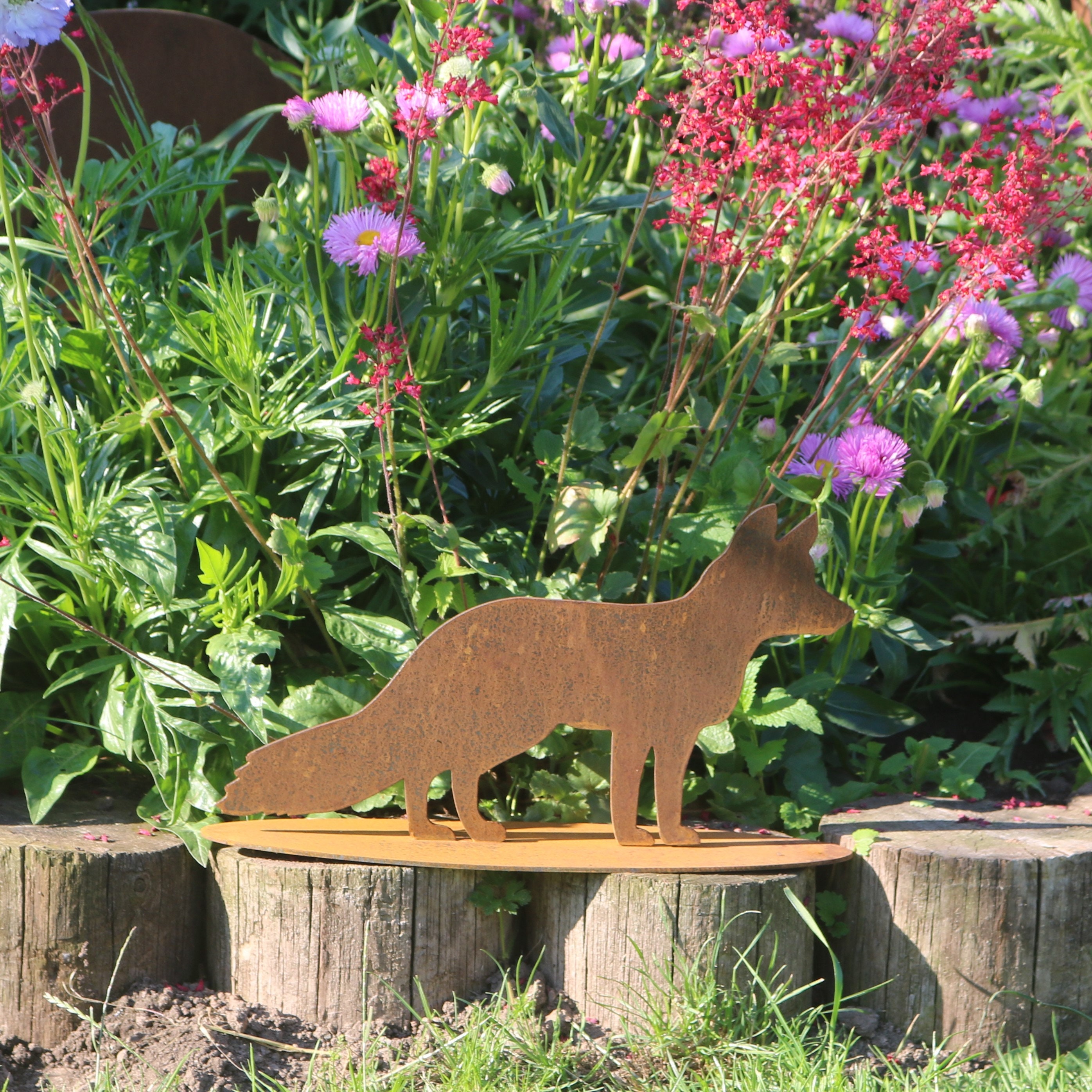 Rusty rustic metal fox outdoor and garden gift rusty metal - Etsy Nederland