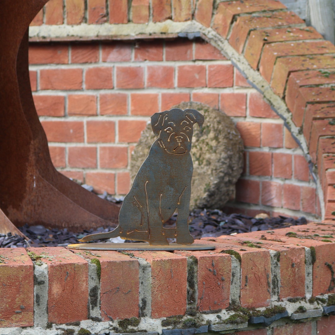 Rusty Metal Boxer Dog Statue, Outdoor and Garden Gift, Memorial Gift - Etsy