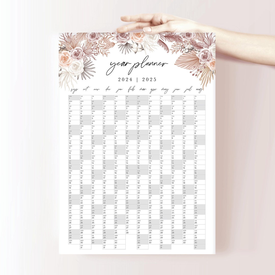 PRINTED Planner | School Year 2024 - 2025 | Academic Year Planner ...