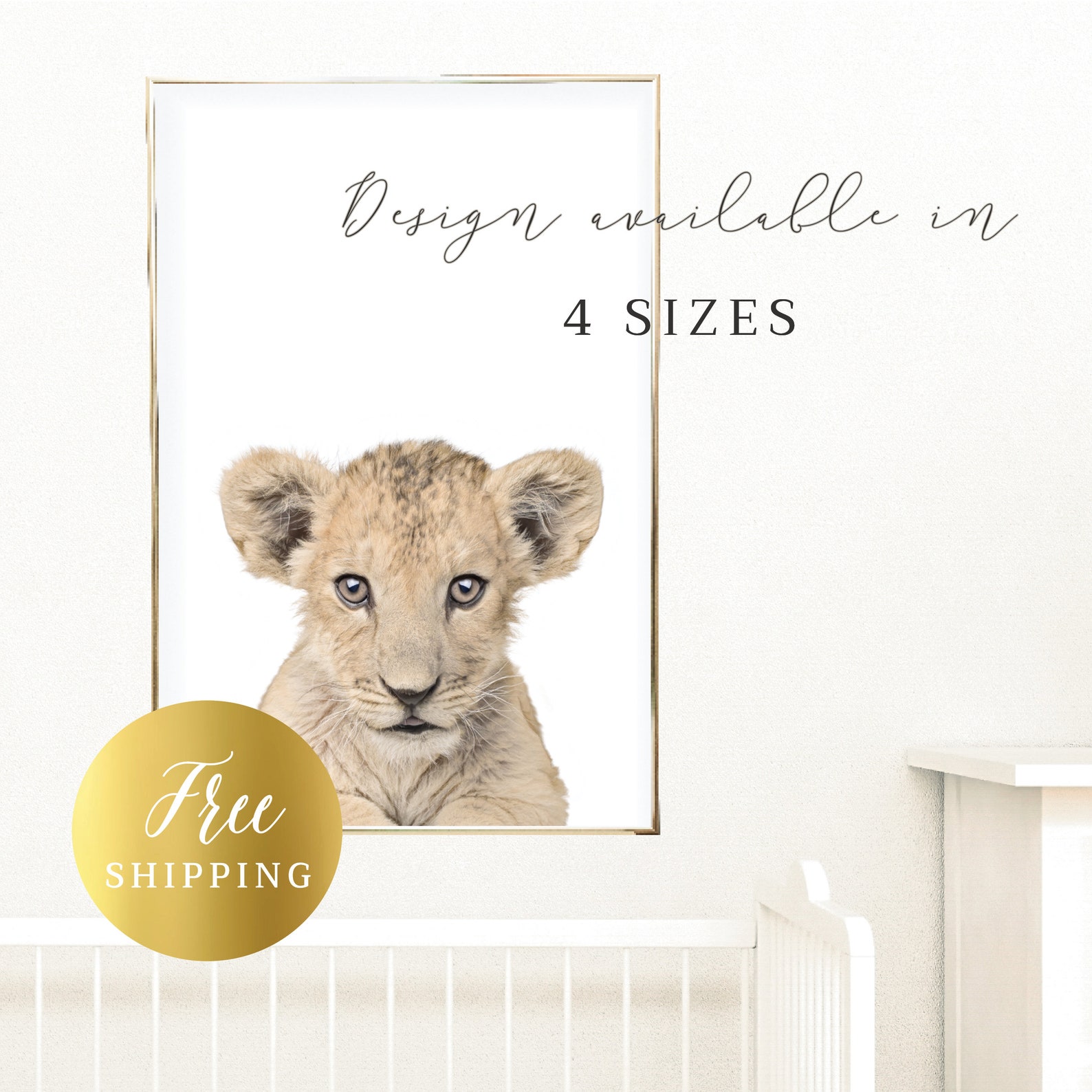 PRINTED Poster Baby Lion Cub Print Safari Baby Animal | Etsy
