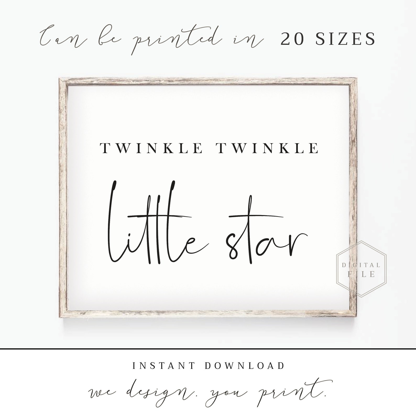 INSTANT Download Twinkle Twinkle Little Star Printable | Etsy