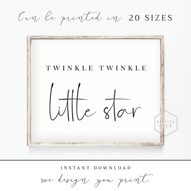 INSTANT Download Twinkle Twinkle Little Star Printable | Etsy
