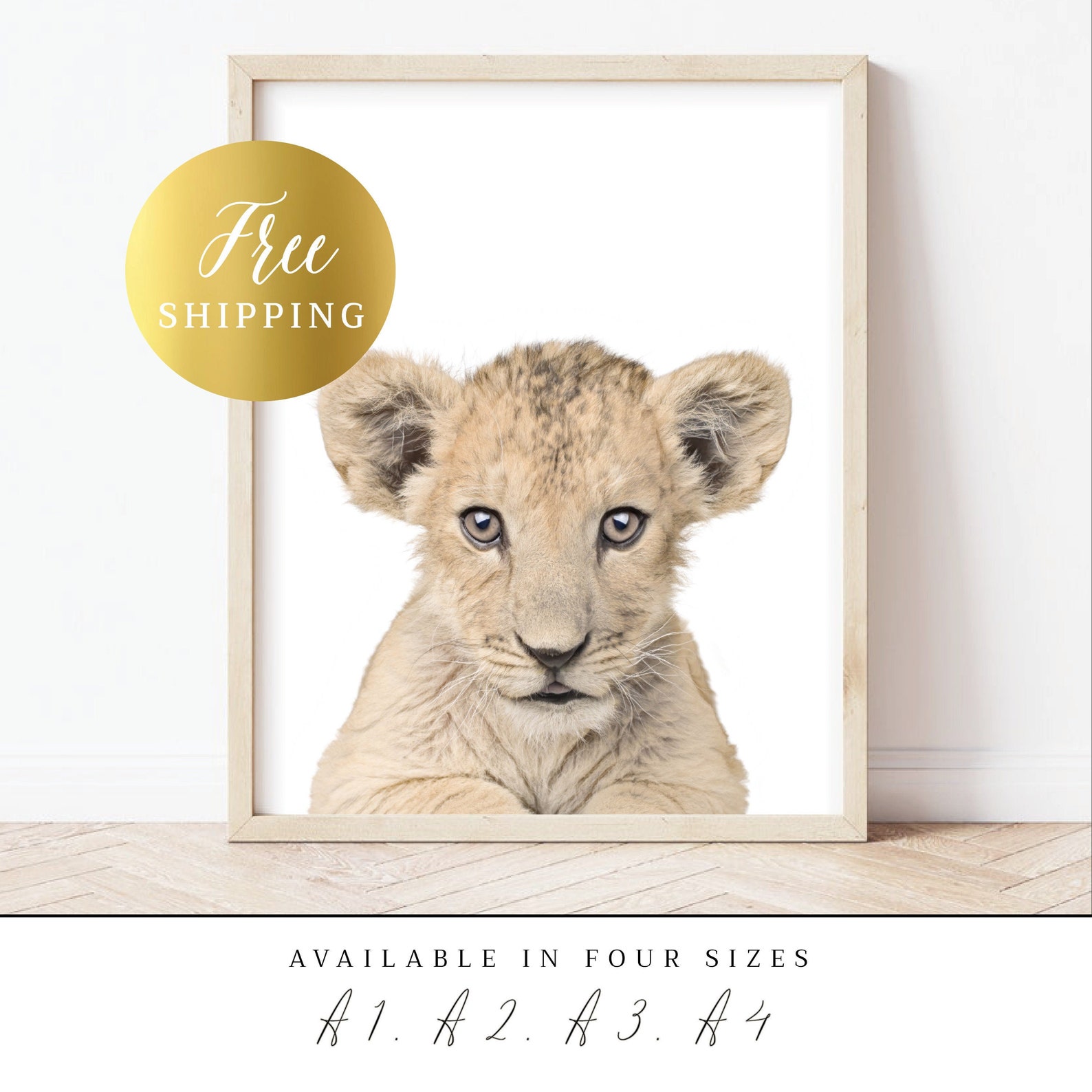 PRINTED Poster Baby Lion Cub Print Safari Baby Animal | Etsy