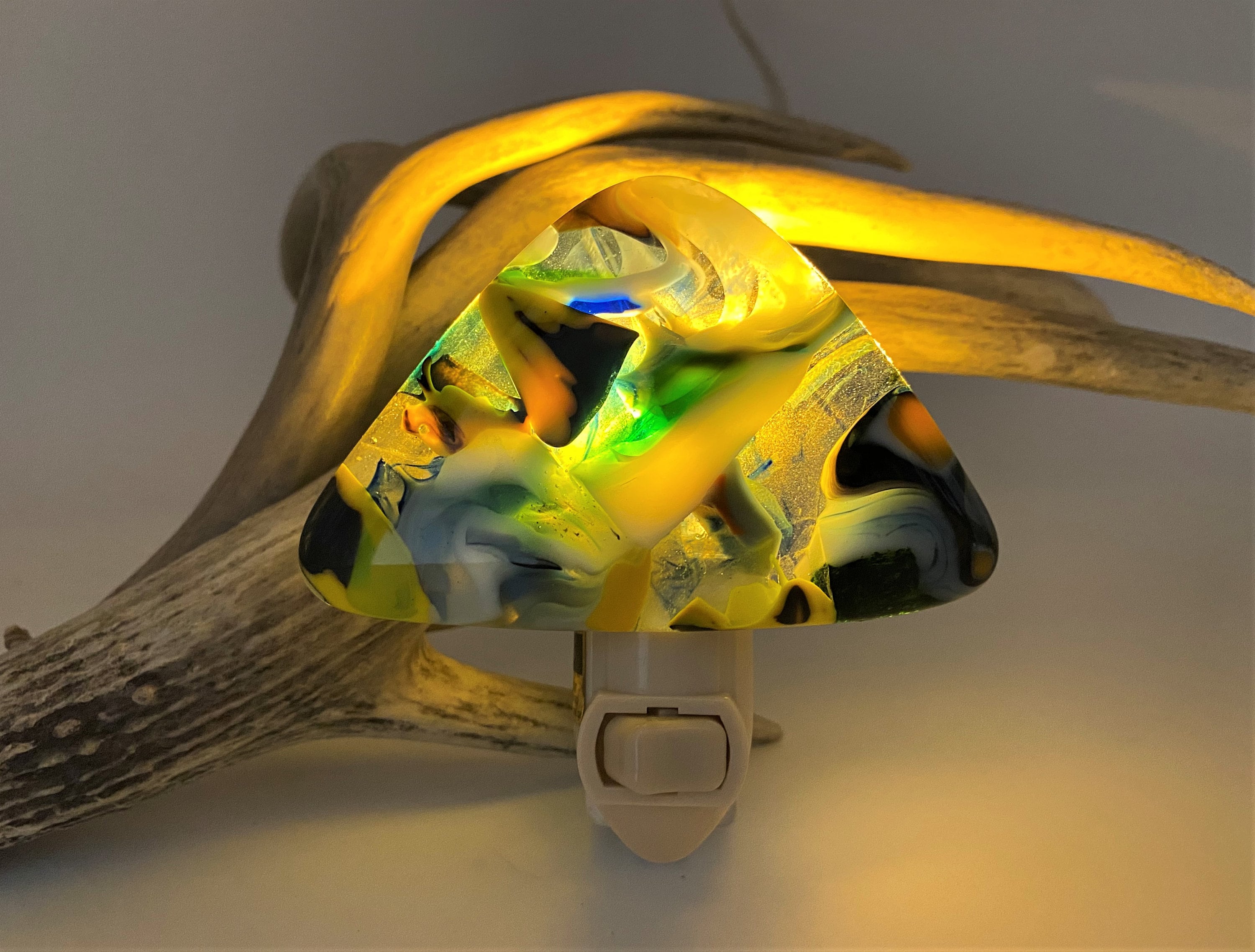 Art Glass Night Light Wall Plug In Original Mountain 68 - Etsy UK