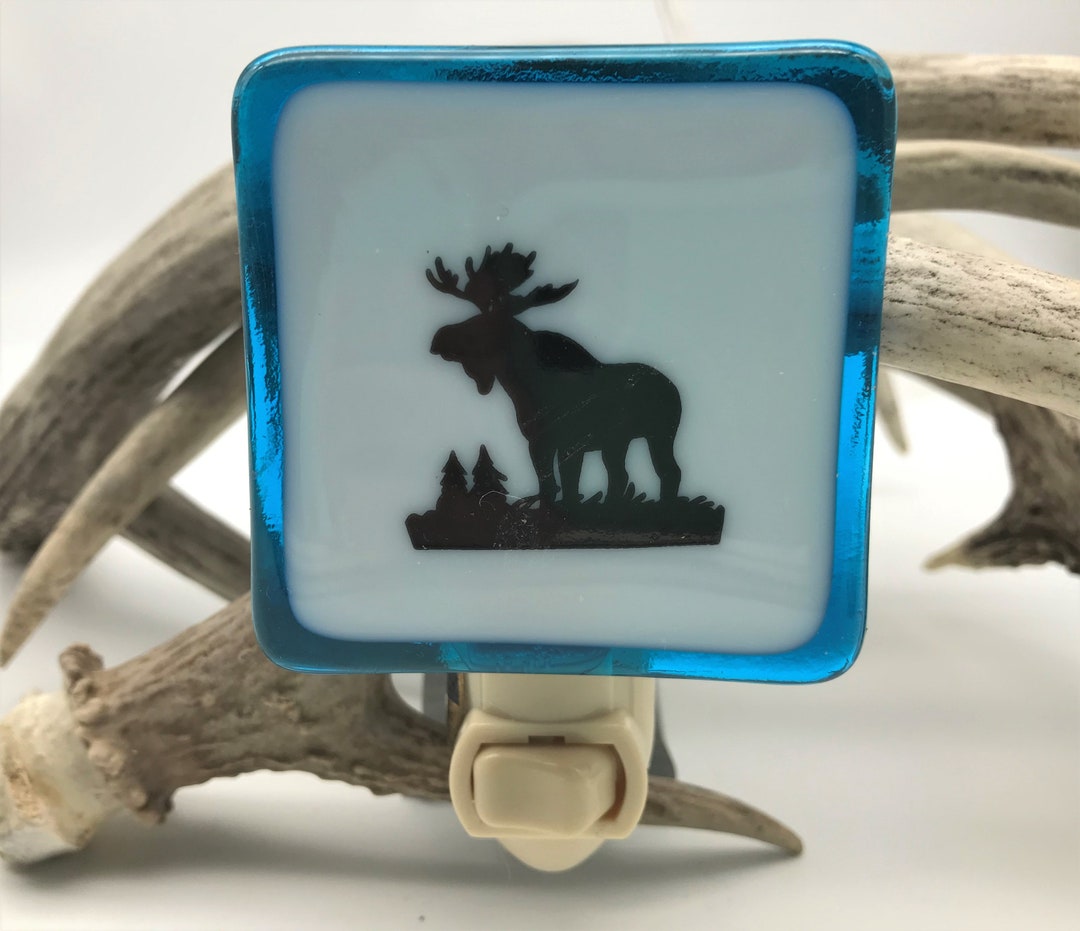 Moose Night Light Wall Plug In, Nature Mountains Wildlife, Nursery ...