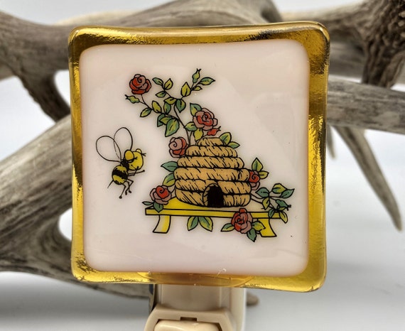 Bee Hive Night light wall plug in Bees Pollen Honey kids | Etsy