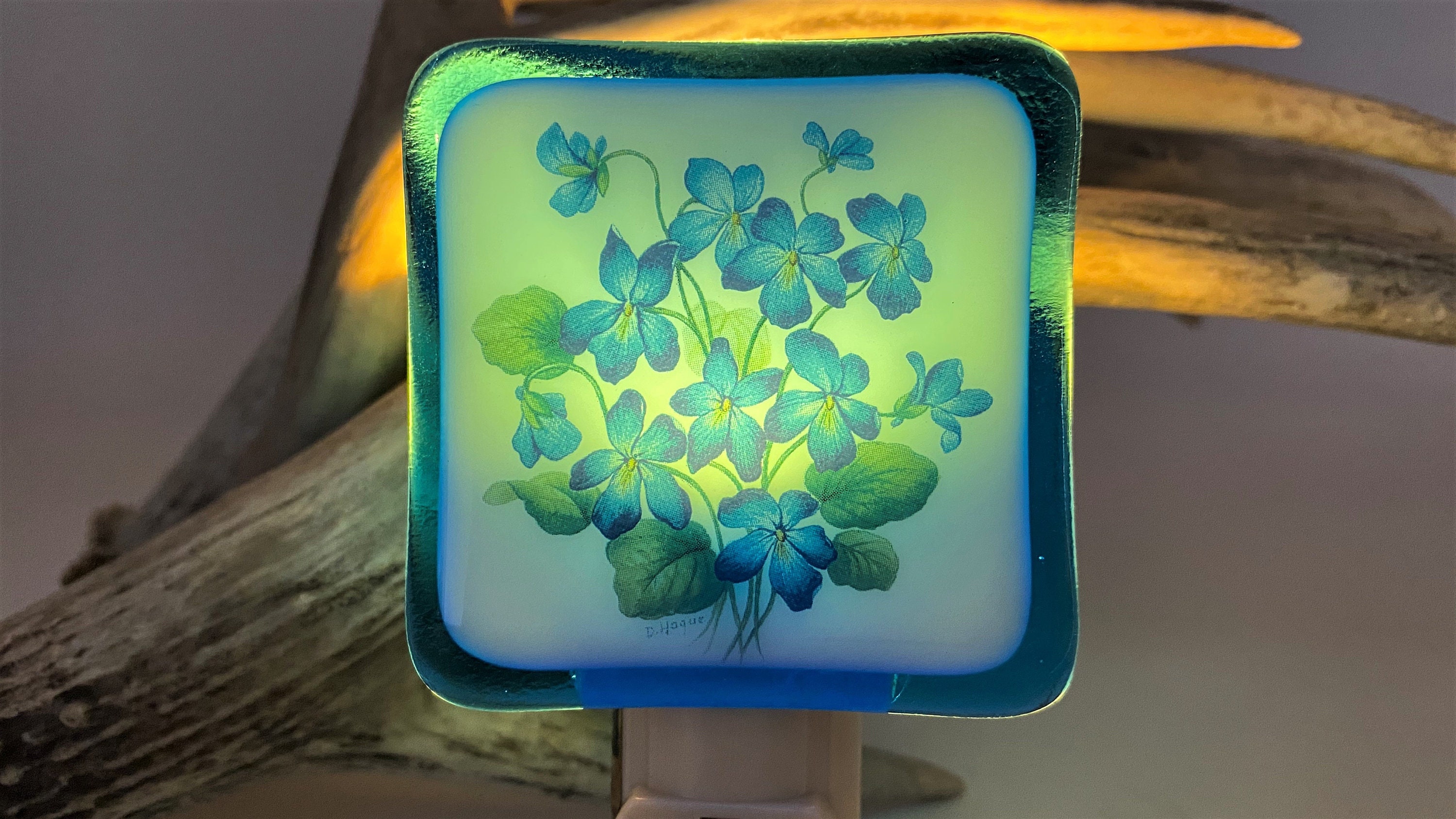 Forget-me-nots Night light wall plug in flower wild nature | Etsy