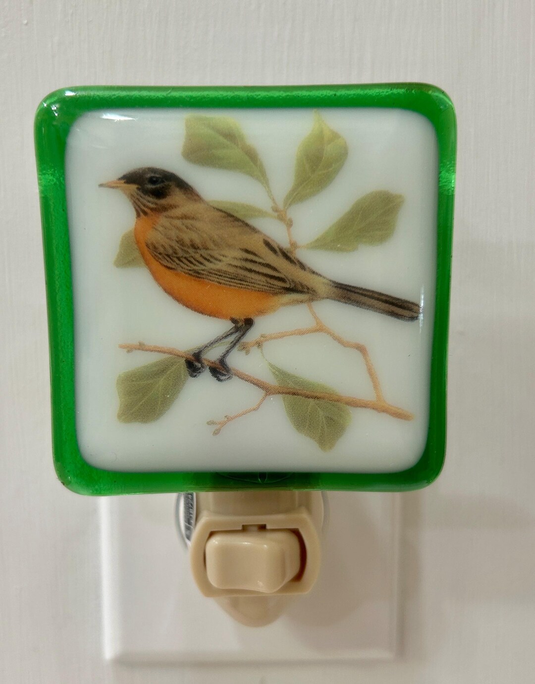 Robin Night Light Wall Plug In, Song Bird, Backyard, Bird Watcher, House Warming Gift, Thank You ...