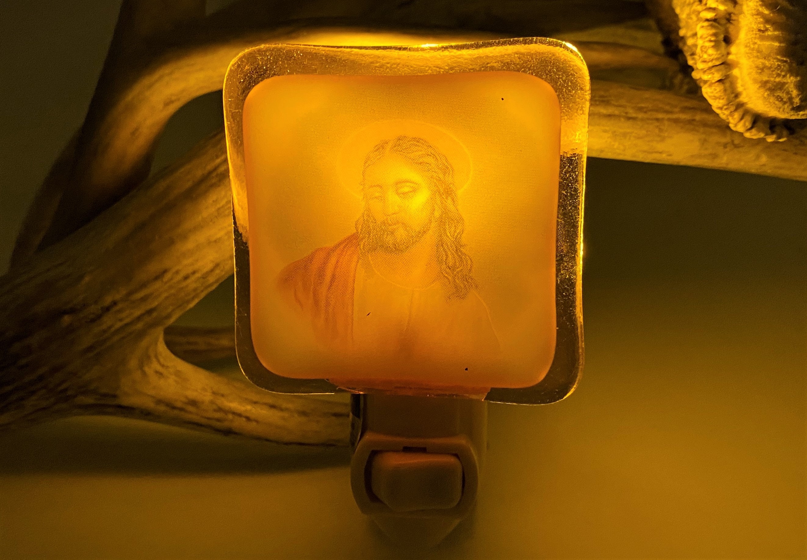 Jesus Night light wall plug in Light of the World Savior | Etsy