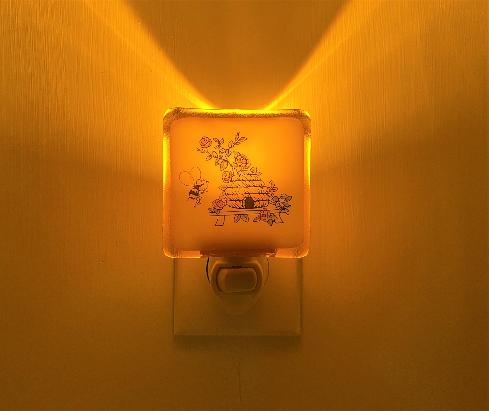 Bee Hive Night Light Wall Plug In Bees Pollen Honey Kids - Etsy