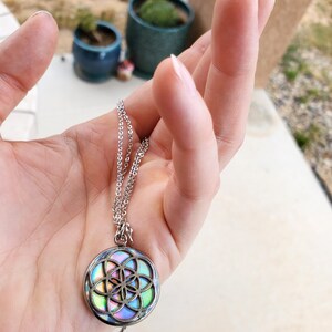 Sacred Geometry and Holographic Background Necklace - Etsy