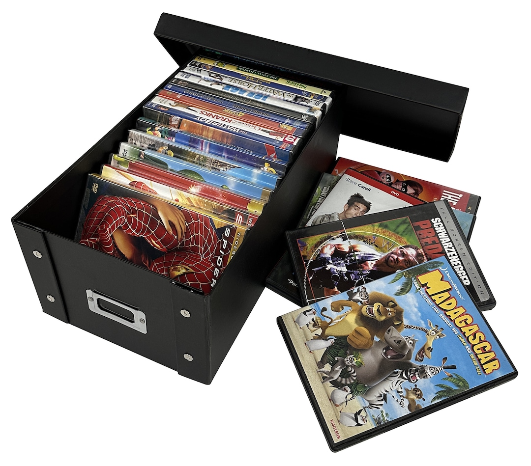 Checkoutstore Black DVD Cases Storage Box holds 25 Cases - Etsy