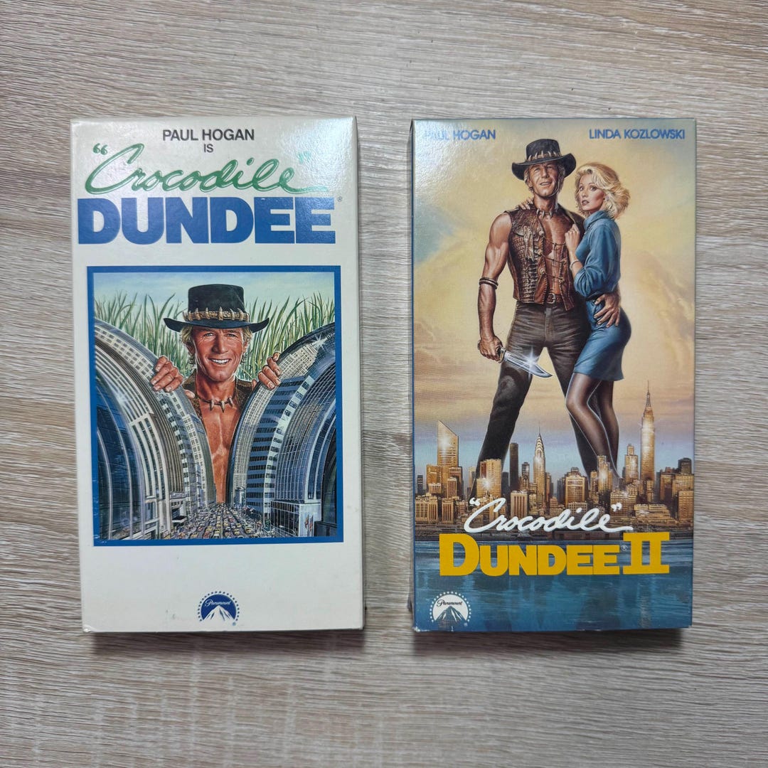 Crocodile Dundee 1 & 2 - VHS Tape - Comedy - Paul Hogan Linda Kozlowski ...