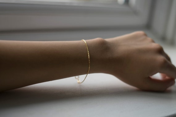 Gold Filled Tiny Box Bracelet Box Chain Bracelet Layering | Etsy