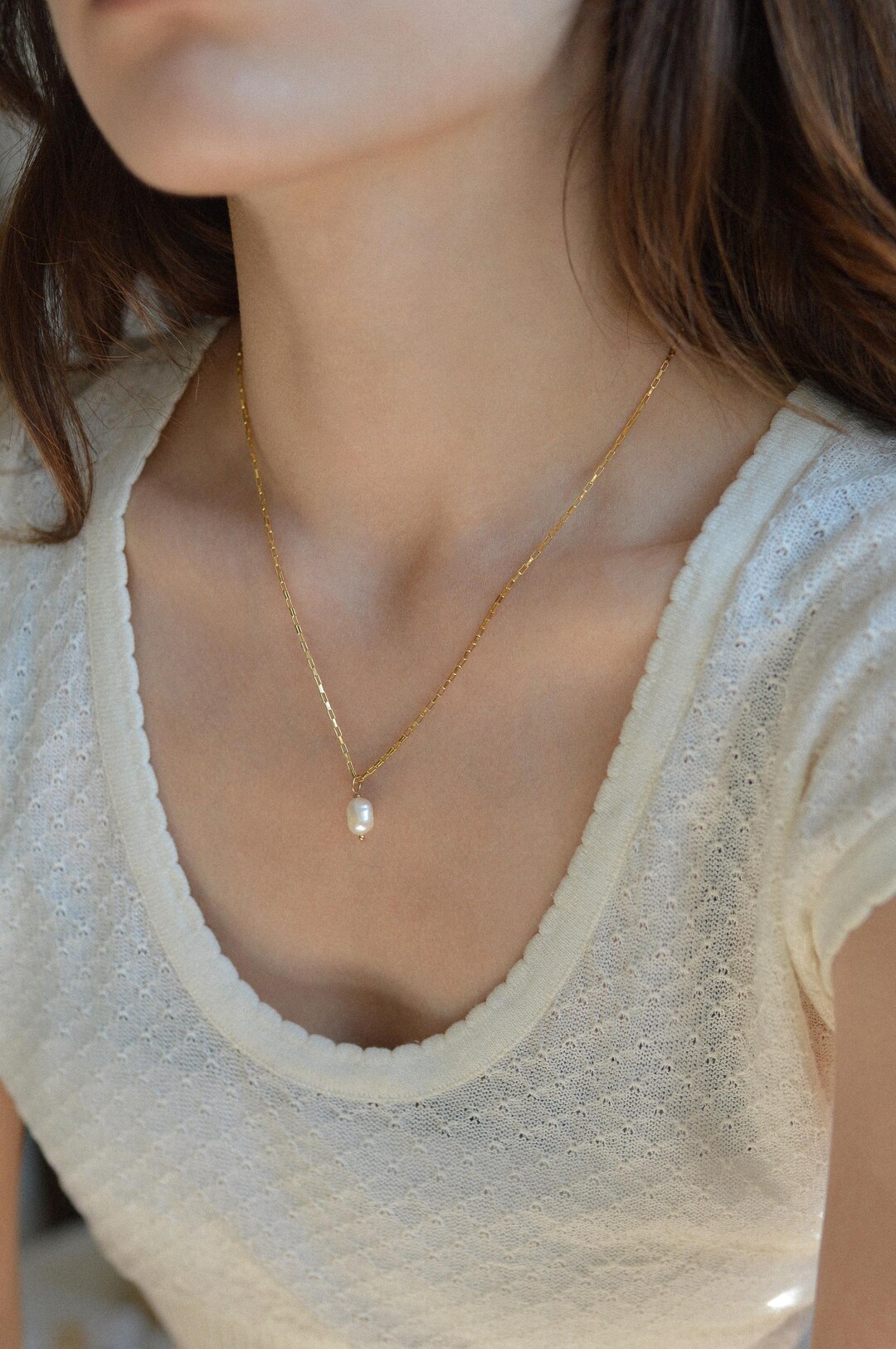 Freshwater Pearl Necklace, Pearl Necklace, Dainty Pearl Necklace, Pearl ...