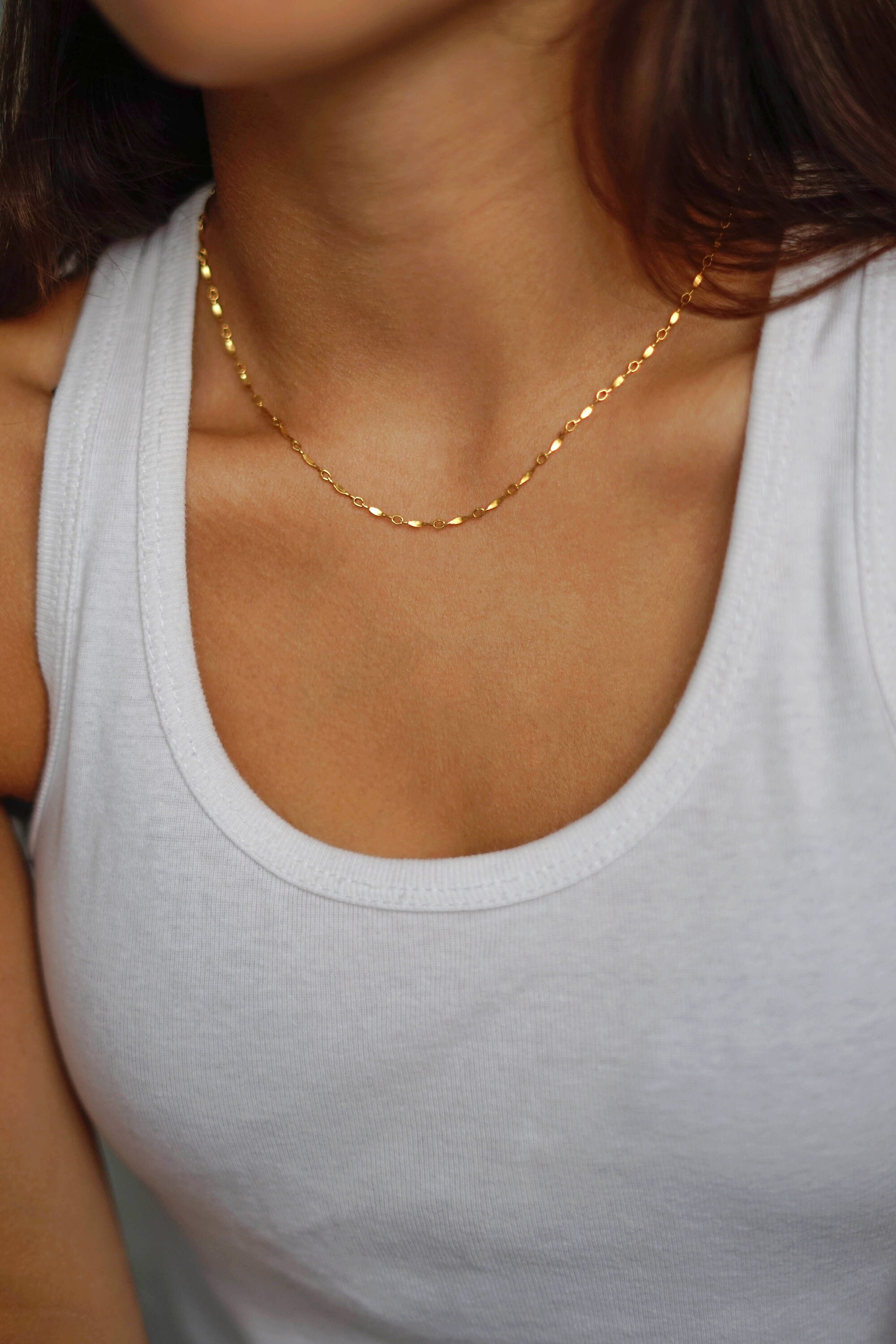 Gold Filled Dapped Bar Necklace Chain Necklace Layering - Etsy UK
