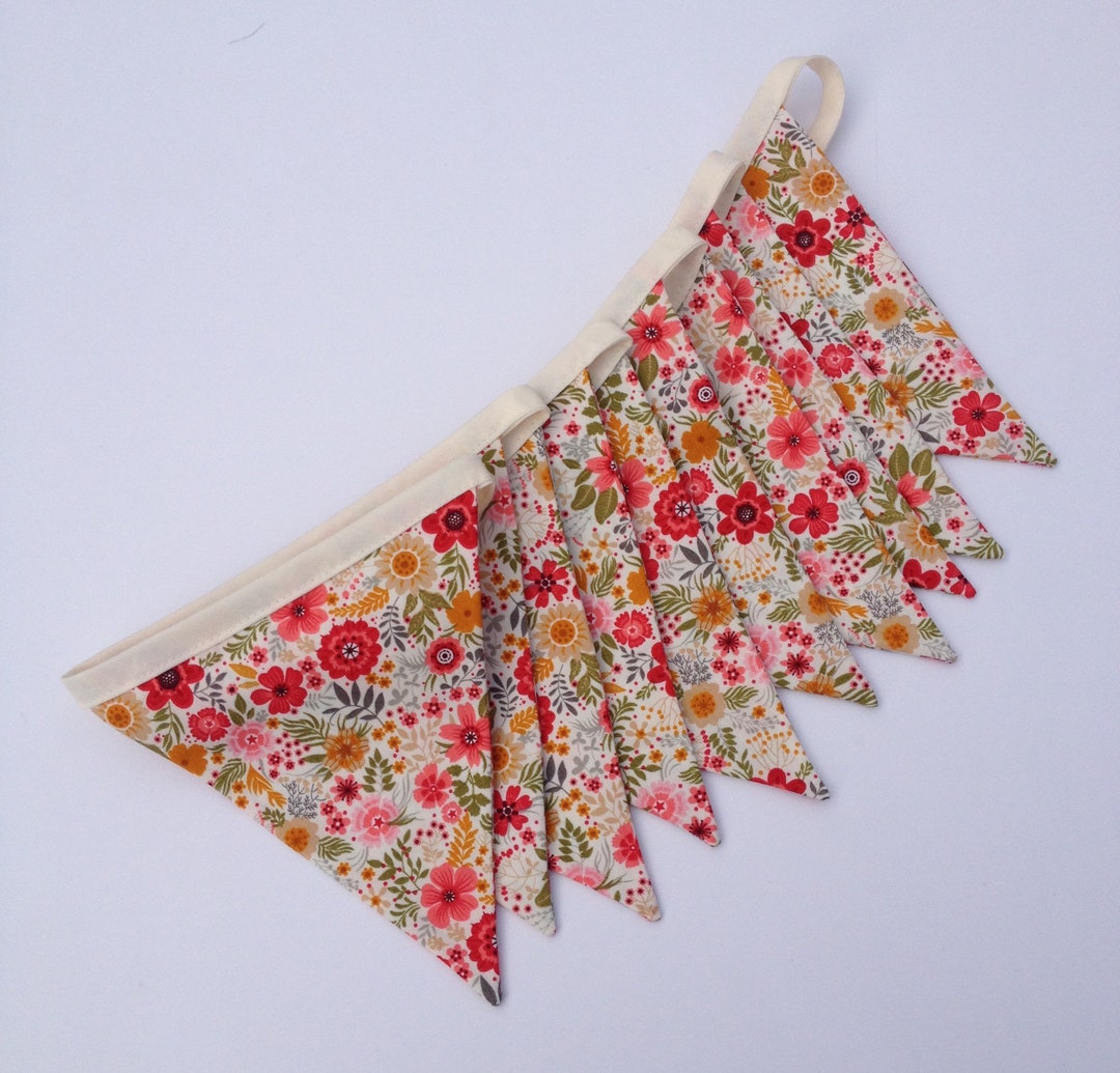 Floral Bunting, Country-style, Garden Decoration, Party Decor - Etsy UK