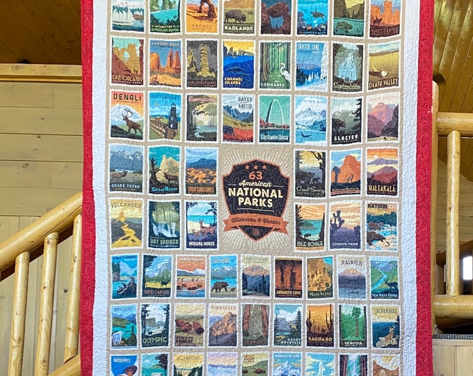 National Parks Quilt. Camping Quilt. RV Throw Quilt. Custom Made Quilt ...