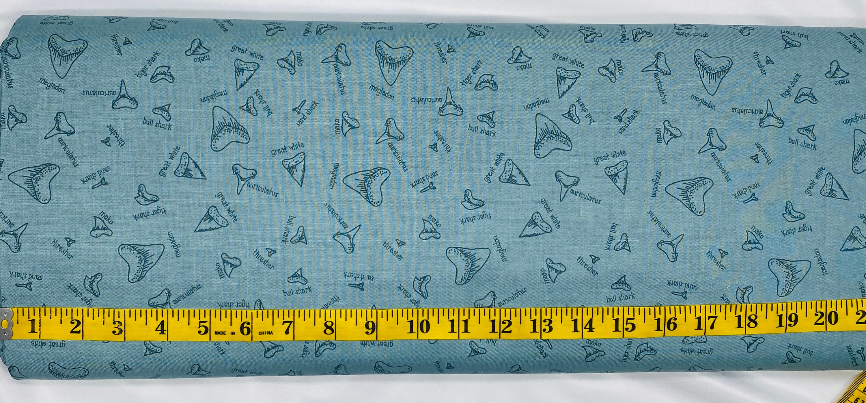 Shark Teeth Fabric Riley Blake Designs Fabric Riptide - Etsy